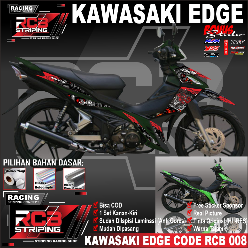 Jual Stiker striping kawasaki Edge Variasi semua ready bisa COD ...