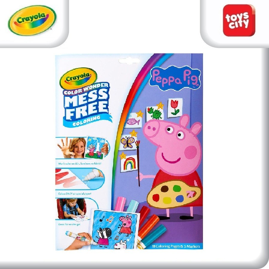 Jual Crayola Color Wonder Mess Free Peppa Pig 18 Coloring Pages & 5 ...