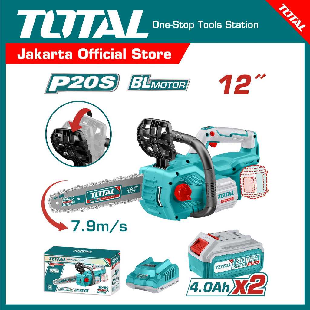 Jual TOTAL Lithium-ion chain saw TGSLI201286 - Gergaji rantai 12 ...