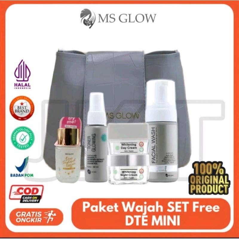 Jual MS GLOW FREE DTE mini atau dark spot Paket wajah all series ...