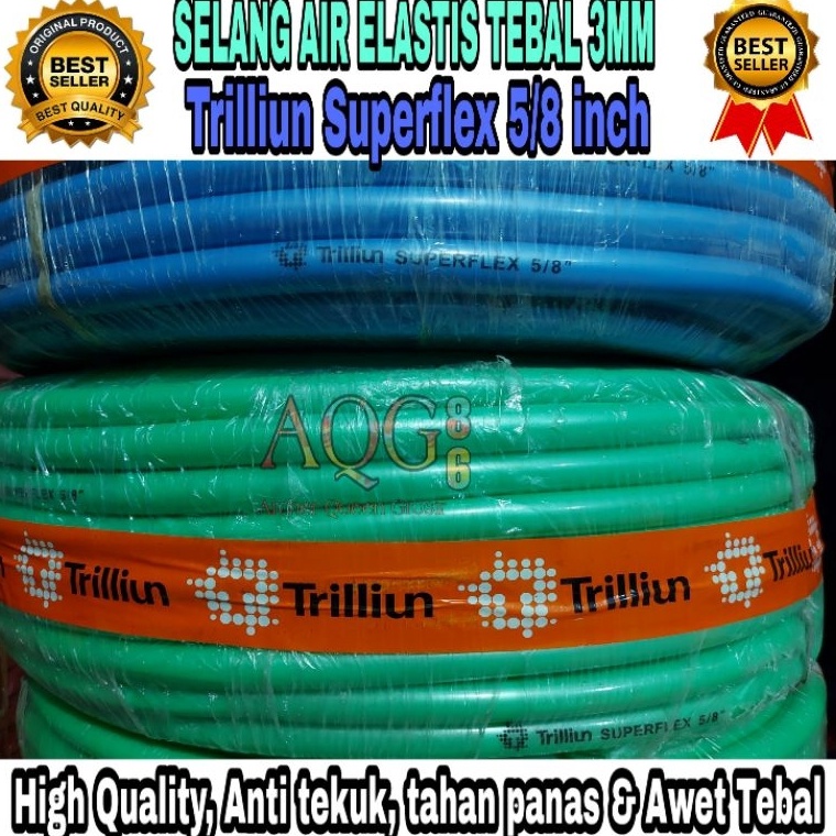 Jual KODE Q75P SELANG AIR ELASTIS TEBAL 3MM TRILLIUN SUPERFLEX 58 INCH HARGA 1 DAN 15 METER ...