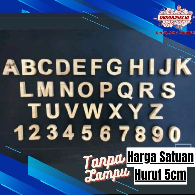 Jual Huruf Kayu Alphabet Huruf Timbul Custom Dekorasi Abjad Hiasan ...