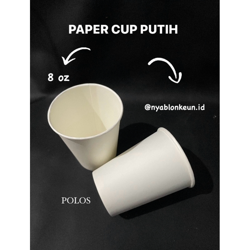 Jual PAPERCUP PUTIH 8 OZ POLOS | Shopee Indonesia