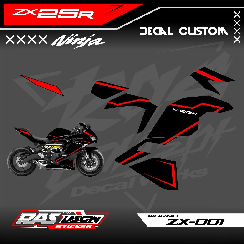 Jual Striping Stiker Semi Decal ZX 25R / Striping Kawasaki ZX 25R ...