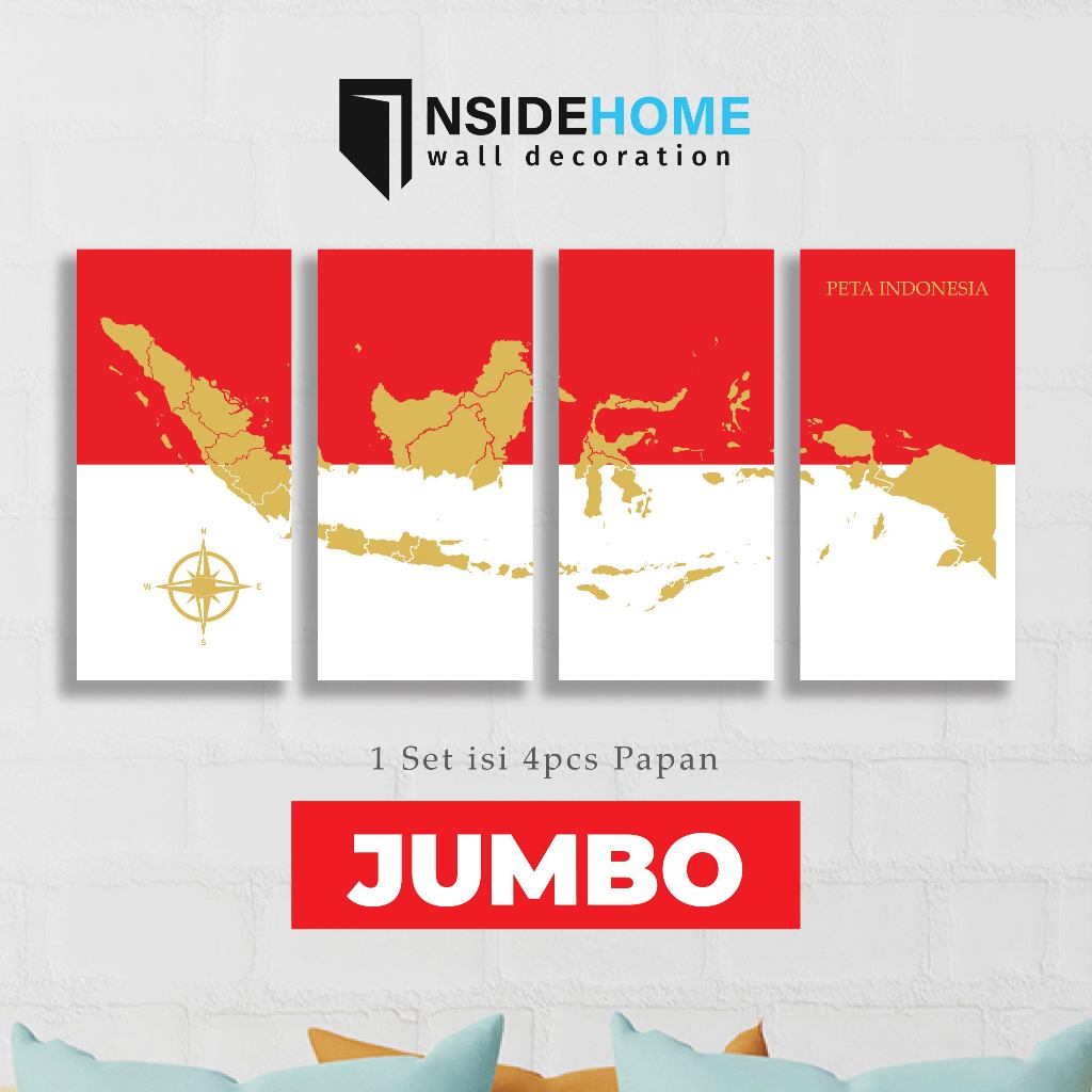 Jual Wall Decor Peta Indonesia [1 SET] Poster Kayu Map Pajangan Rumah ...