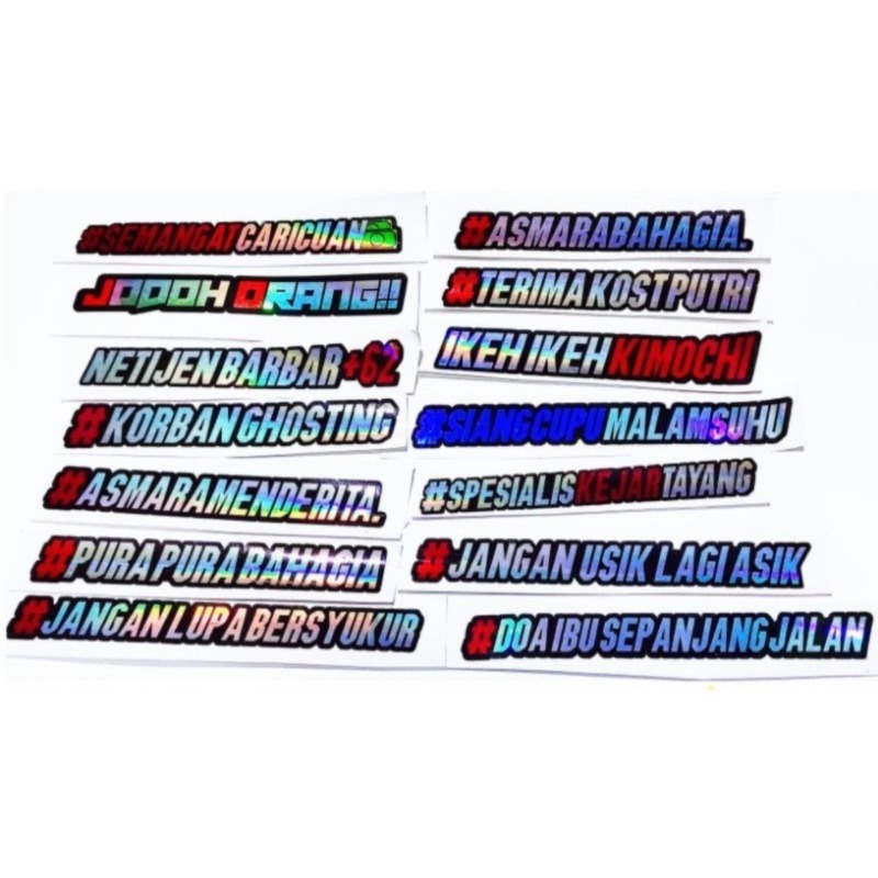 Jual STIKER KATA KATA STIKER SEPEDA MOTOR HELM DAN LAIN LAIN STIKER HOLOGRAM | Shopee Indonesia