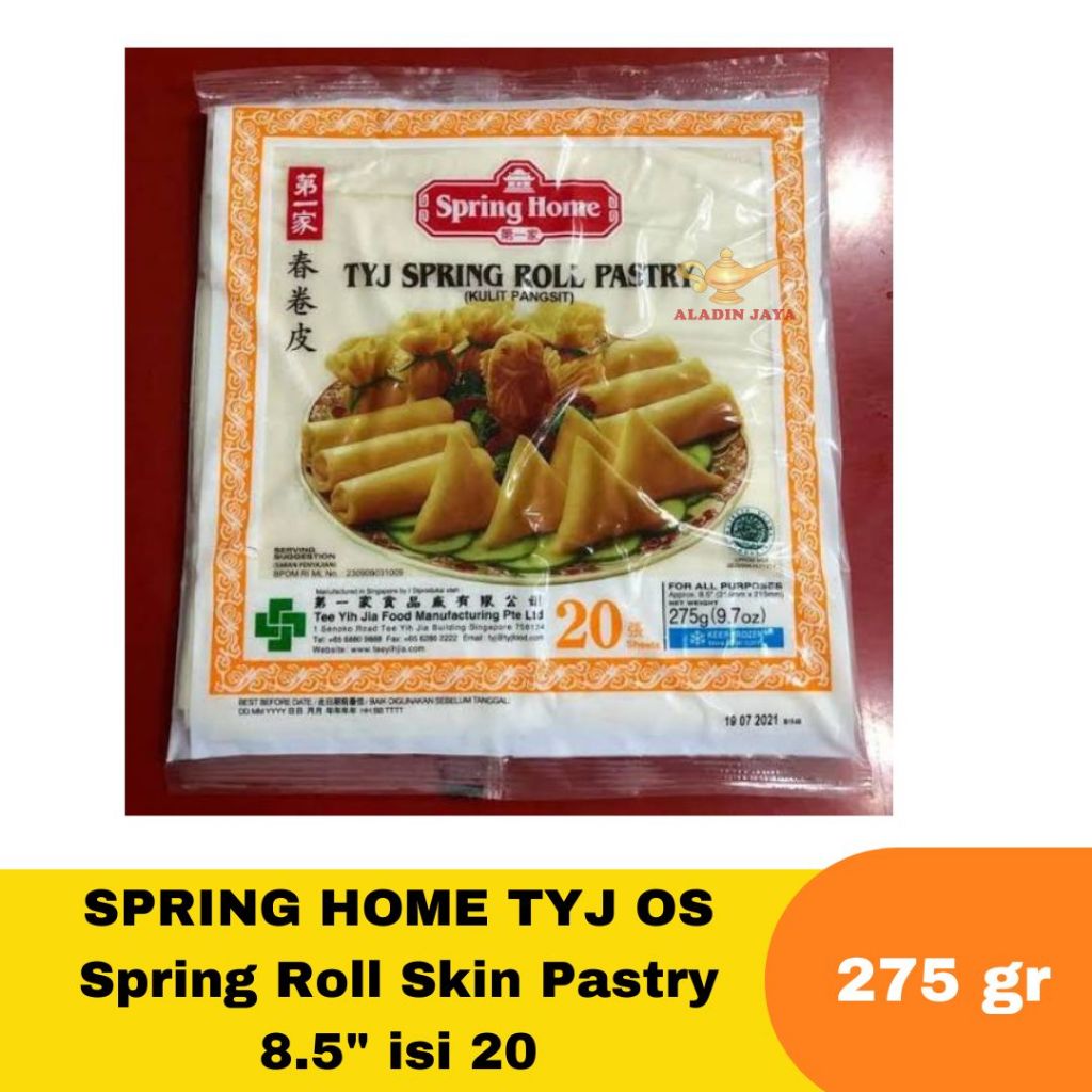 Jual SPRING HOME TYJ OS Spring Roll Skin Pastry 8.5" isi 20 x 275 gr ...