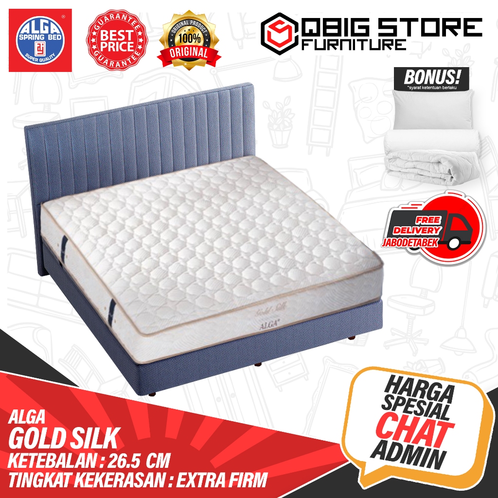 Jual Kasur Spring bed ALGA Gold Silk Spring bed Matras | Shopee Indonesia