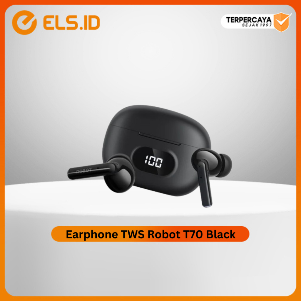 Jual Earphone TWS Robot T70 Black | Shopee Indonesia