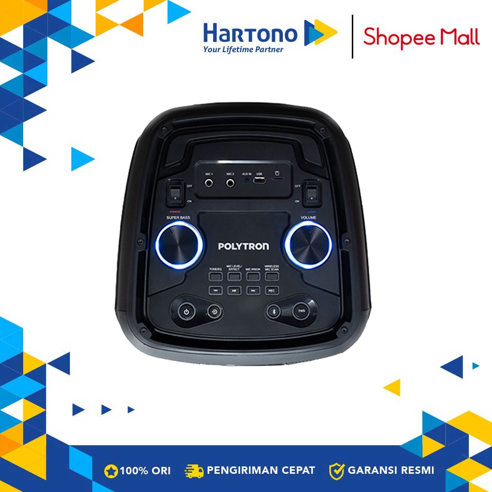 Jual Polytron Party Speaker Bluetooth Karaoke Portable Wireless PPS8L22 ...