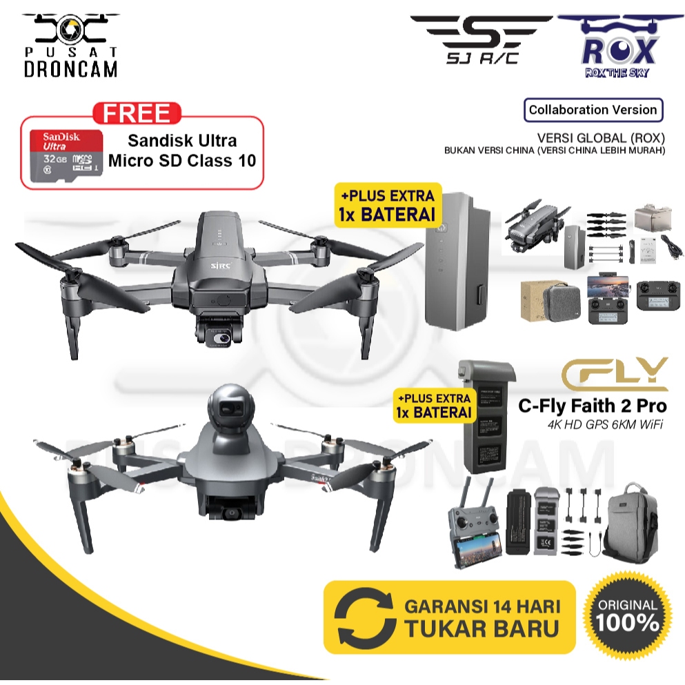 Jual Drone C-Fly Cfly Faith 2 PRO 4K / SJRC F22S PRO 4K / SJRC F11S PRO ...