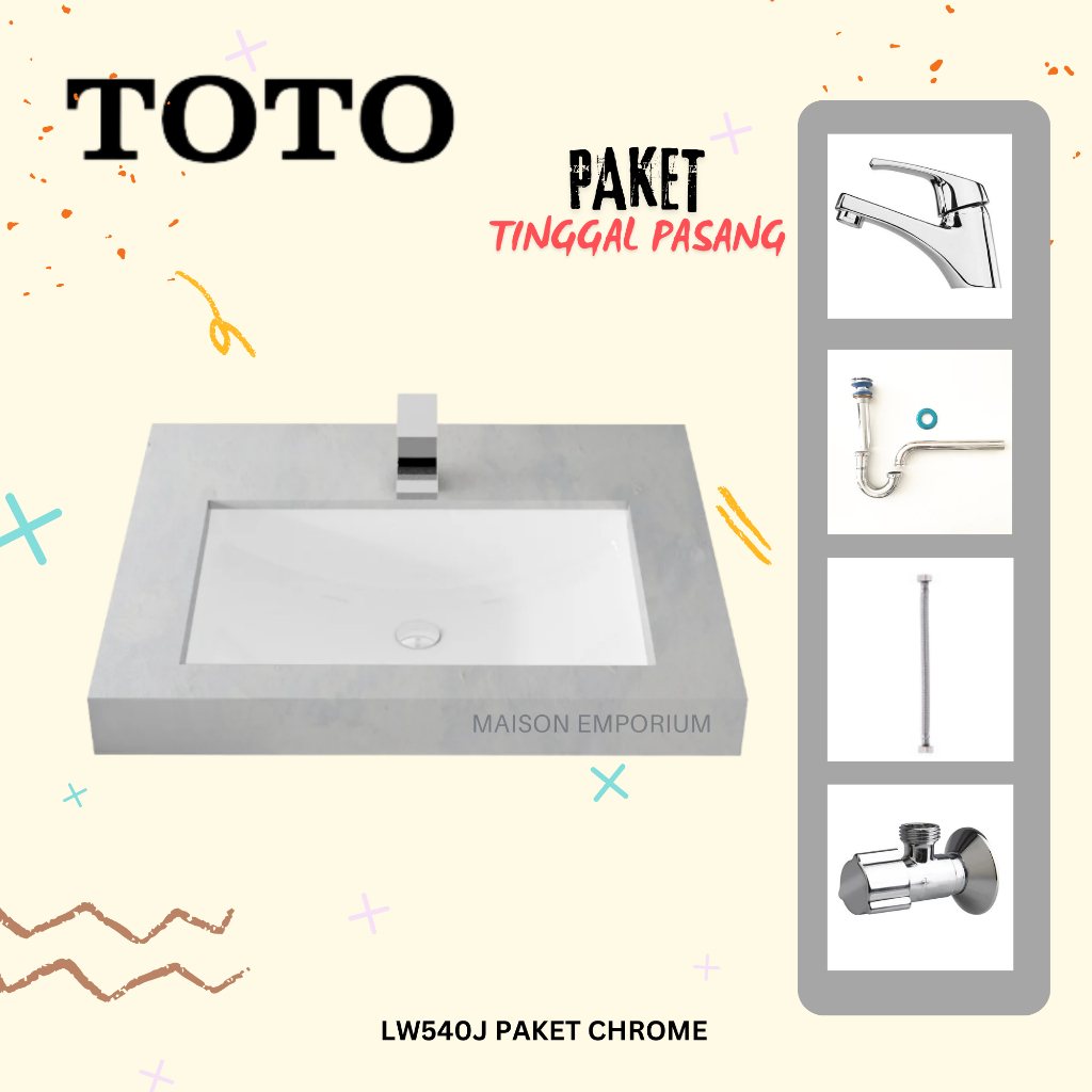 Jual Wastafel TOTO Paket Silver LW540J / Wastafel TOTO Paket Komplit 540 | Shopee Indonesia