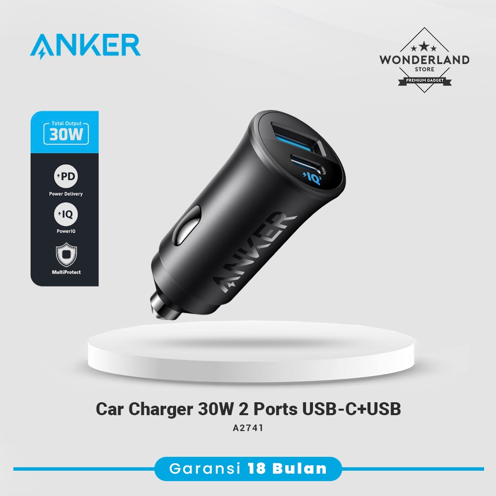 Jual Anker Car Charger 30W Dual Port USB-C + USB-A PD QC PPS IQ SFC ...