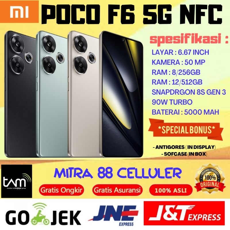 Jual POCO F6 5G NFC RAM 12/512GB GARANSI RESMI XIAOMI INDONESIA ...