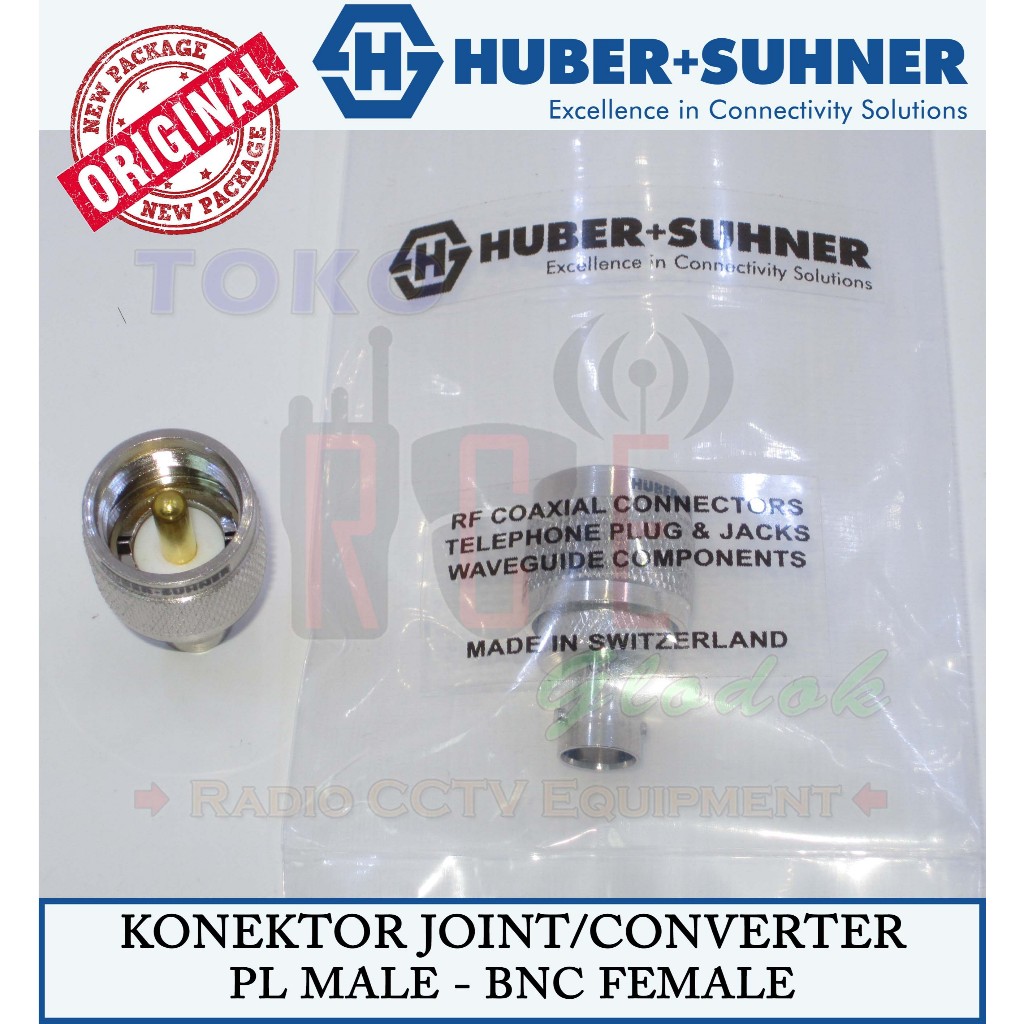 Jual Konektor Connector Jack PL Male To BNC Female PL M BNC F HuberSuhner | Shopee Indonesia