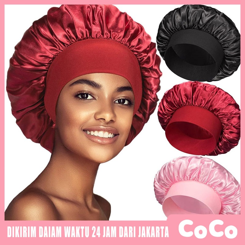 Jual Hair Bonnet Satin Night Sleep Cap Cover Pelindung Rambut Tidur ...