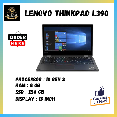 Jual LENOVO THINKPAD L390 CORE I3 GEN 8 ORIGINAL SECOND | Shopee Indonesia