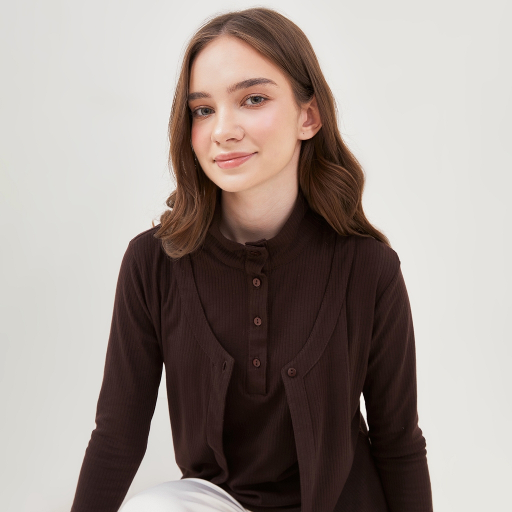 Jual SIMPLICITY One Button Ribbed Cardigan | Shopee Indonesia