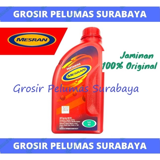 Jual ORIGINAL Pertamina Mesran 40 sae 40 botol 1liter Oli mesin bensin ...