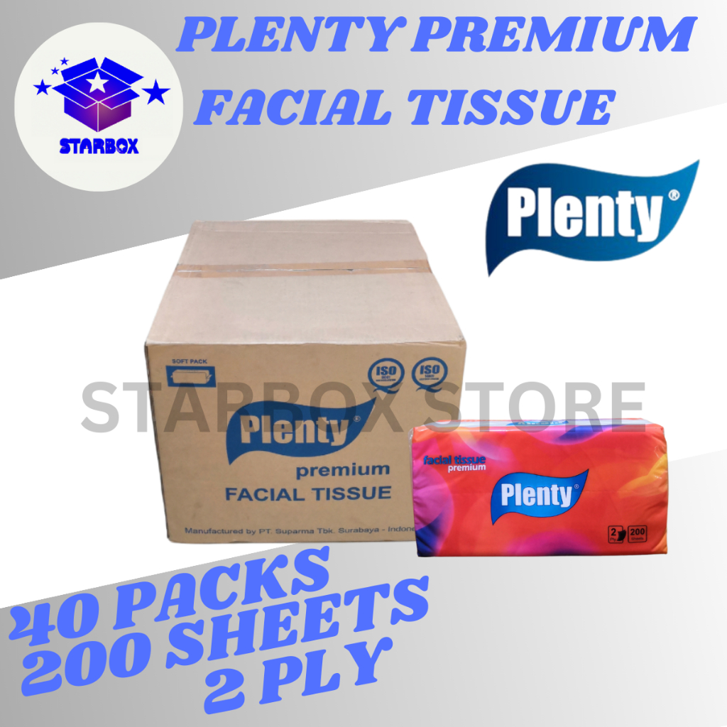 Jual Tissue Plenty Premium Facial Tissue (Soft Pack) Isi 40 Packs x 200 ...