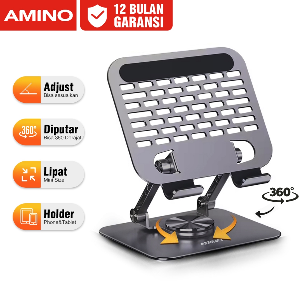 Jual AMINO Tablet Stand Holder Foldable 360 Rotatable Stand Holder ...