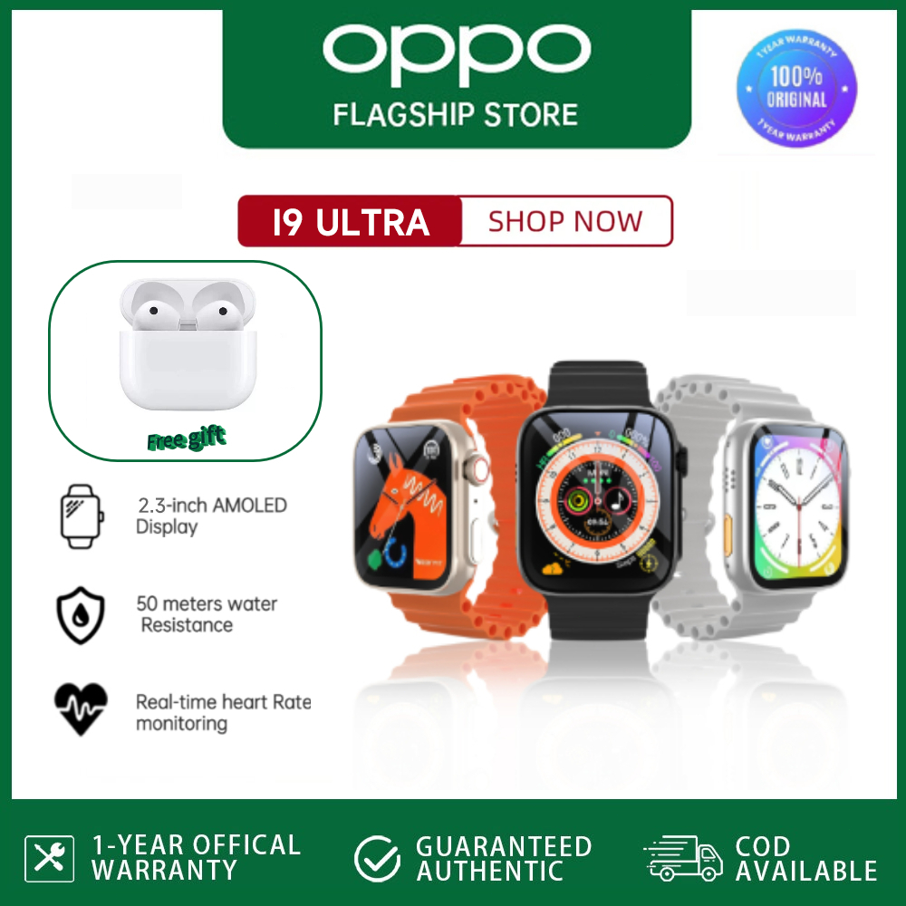 Jual OPPO Jam Tangan Smartwatch i9 Ultra Series 8 Free 2 Tali+Earphone ...
