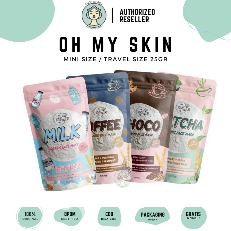 Jual [READY] MASKER WAJAH PREMIUM OAT BUBUK OHMYSKIN Matcha Choco Milk Coffee OH MY SKIN ...