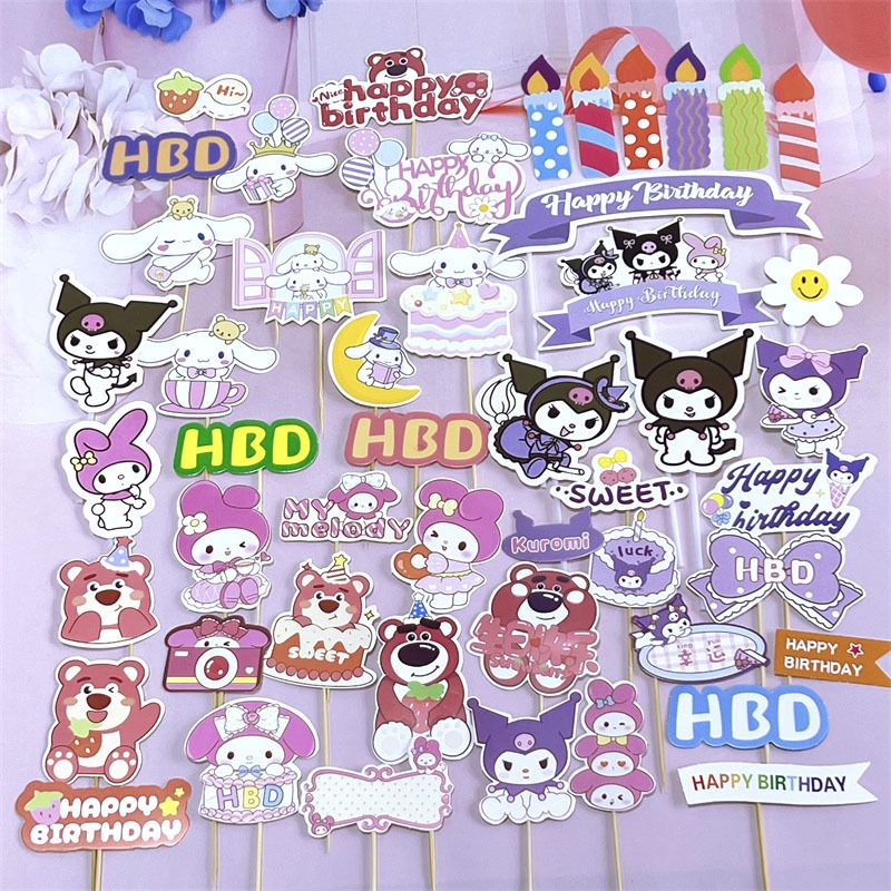 Jual Cake Topper Set Kuromi Sanrio Lotso Birthday Cake Hiasan Kue Ulang ...