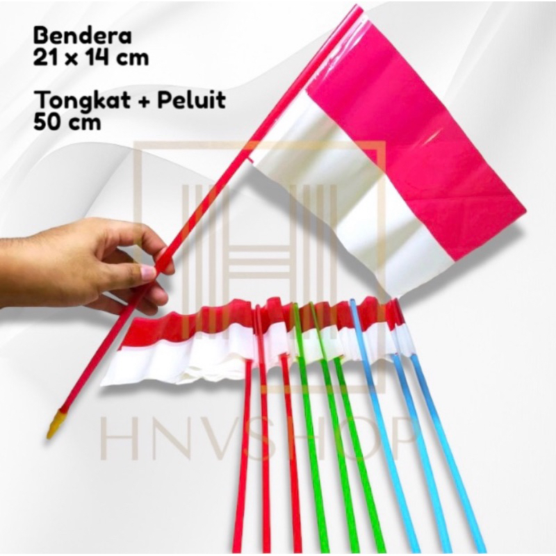 Jual STICK BENDERA MERAH PUTIH PLASTIK PLUIT 20PCS | Shopee Indonesia