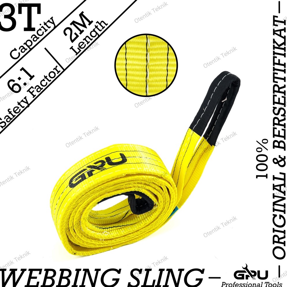 Jual KODE B4G4 WEBBING SLING BELT 3 TON X 2 METER LIFTING STRAP 3T X 2M TALI SABUK WEBING ANGKAT ...