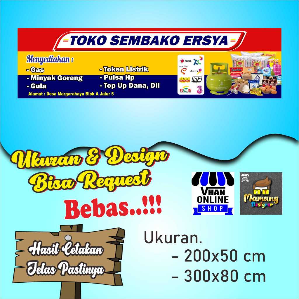Jual Spanduk, Banner, Mmt Toko Sembako dengan Request Nama | Shopee ...