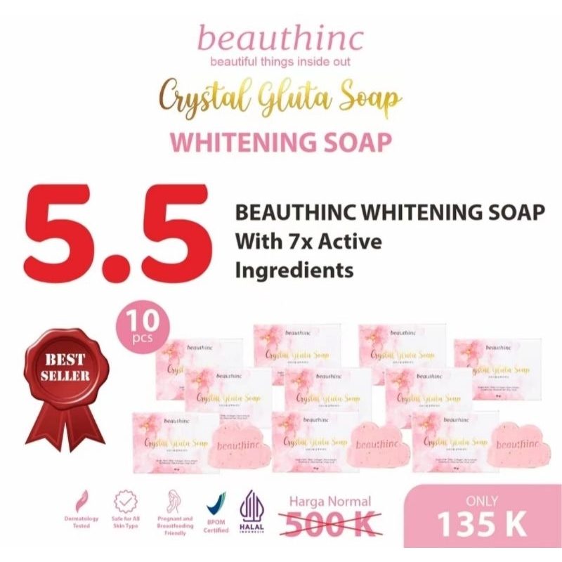 Jual Crystal Gluta Soap Beauthinc Sabun Pencerah Badan Original ...