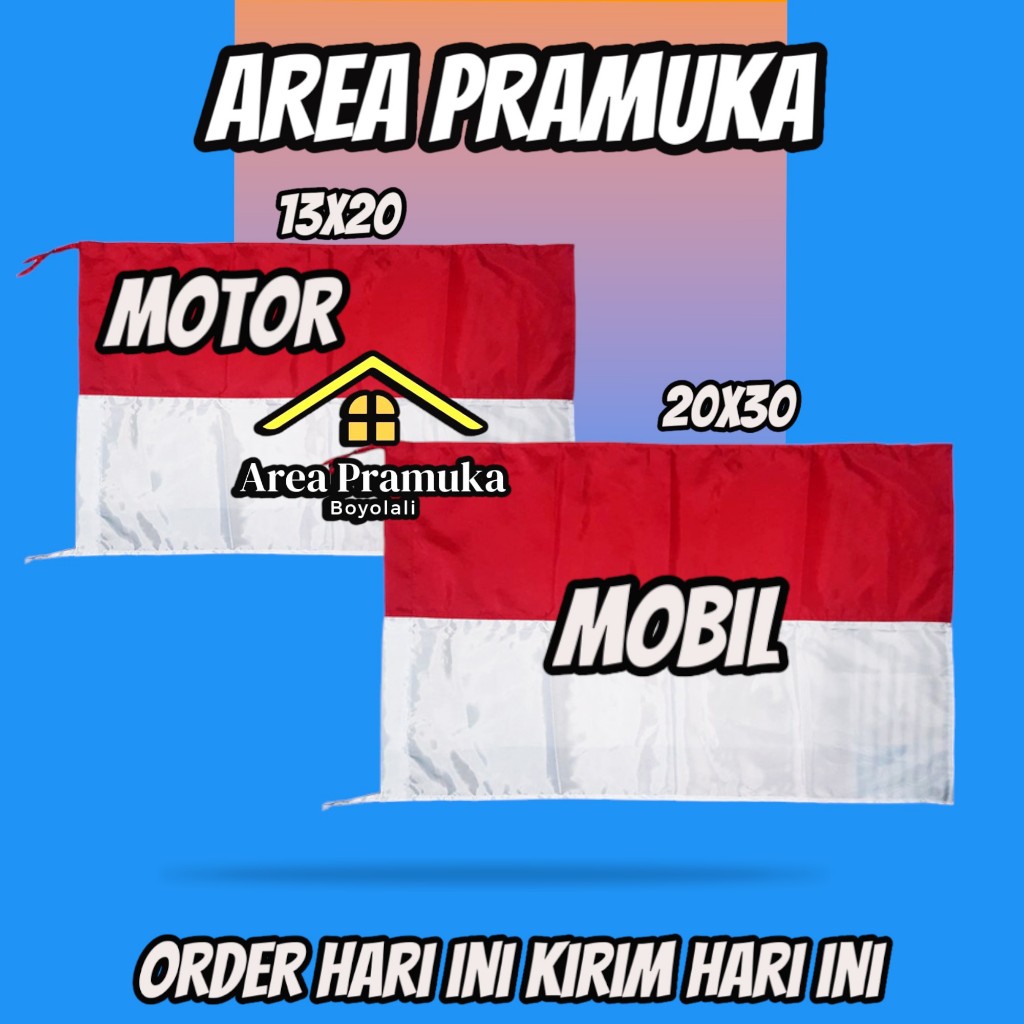 Jual Bendera motor / mobil merah putih / bendera merah putih motor ...