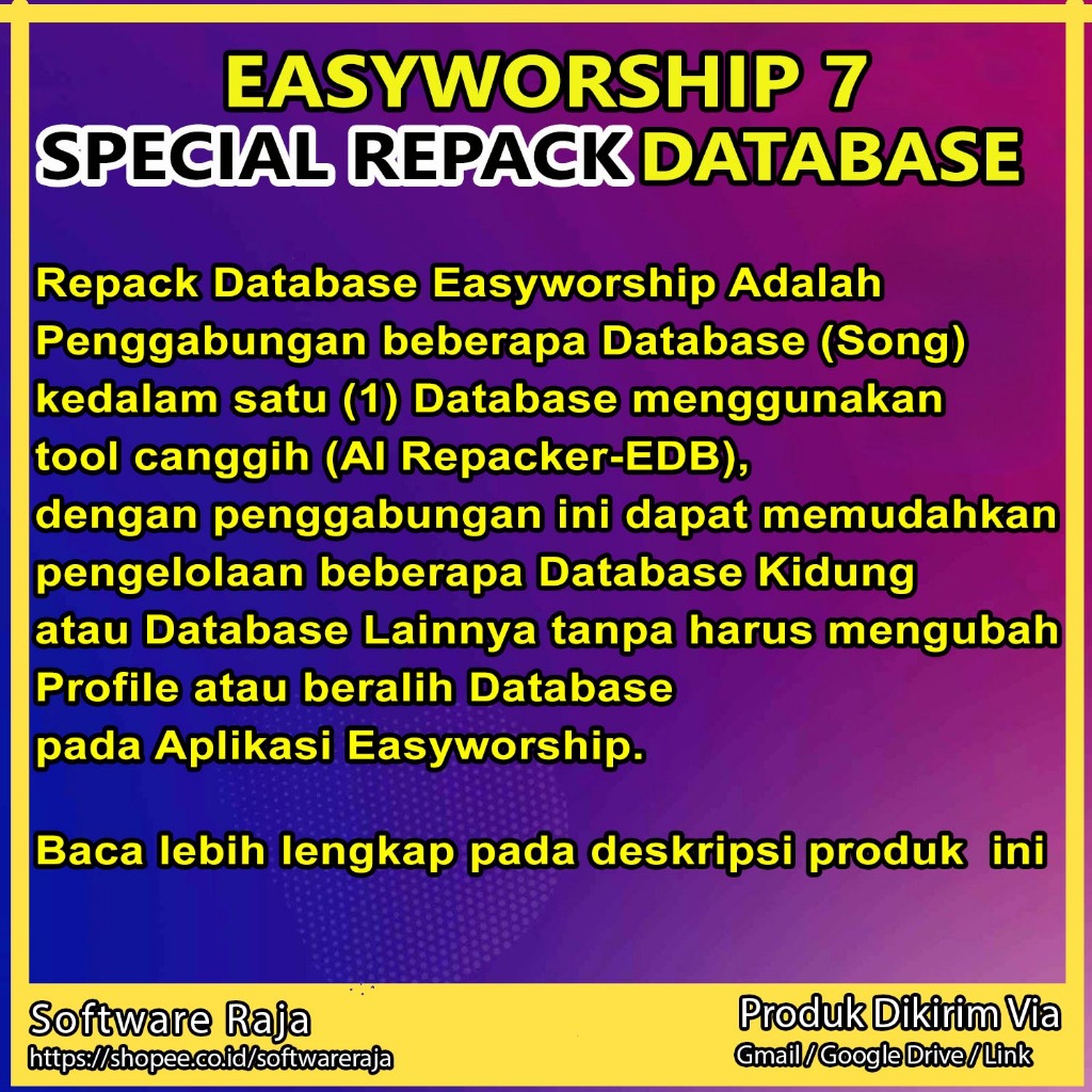 Jual VIP [Sofware Gereja] Easy Worship 7 Plus Repack Database, Khusus ...