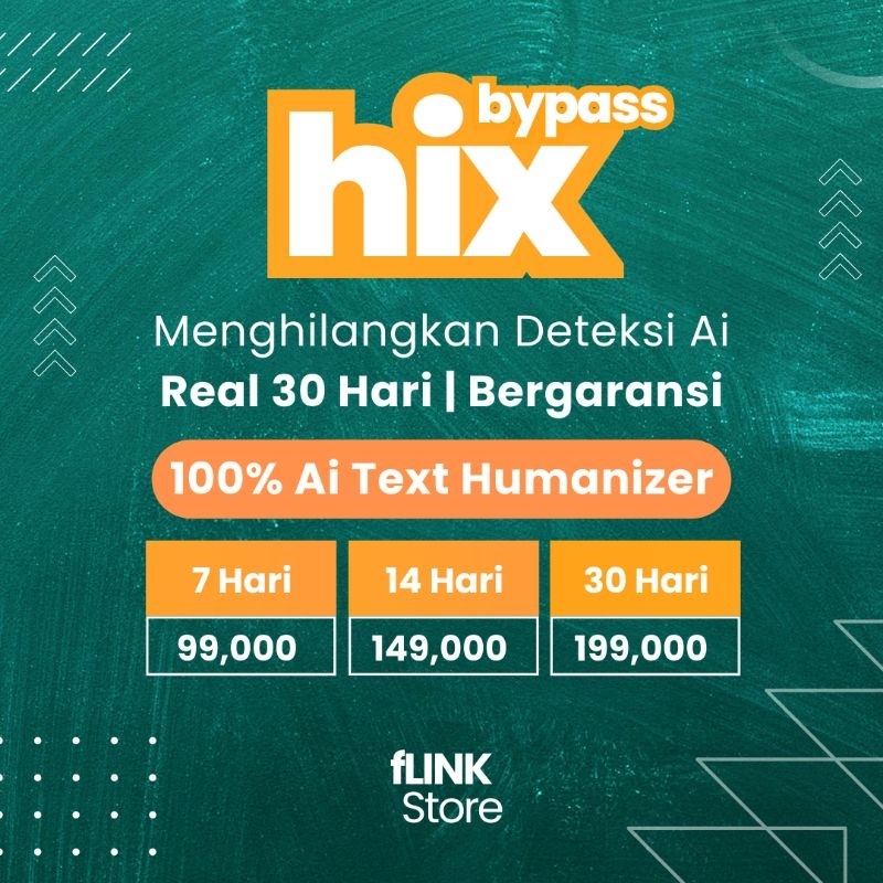 Jual HIX AI BYPASS TEXT HUMANIZER 30 HARI RESMI | Shopee Indonesia