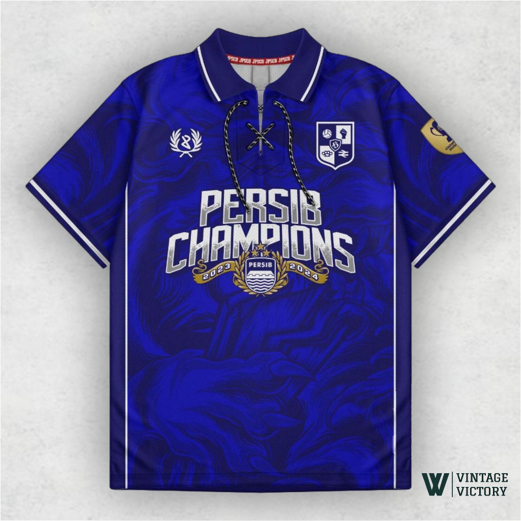 Jual Jersey Vintage Tali Retro Persib Juara Cahmpions 2024 Warna Biru ...