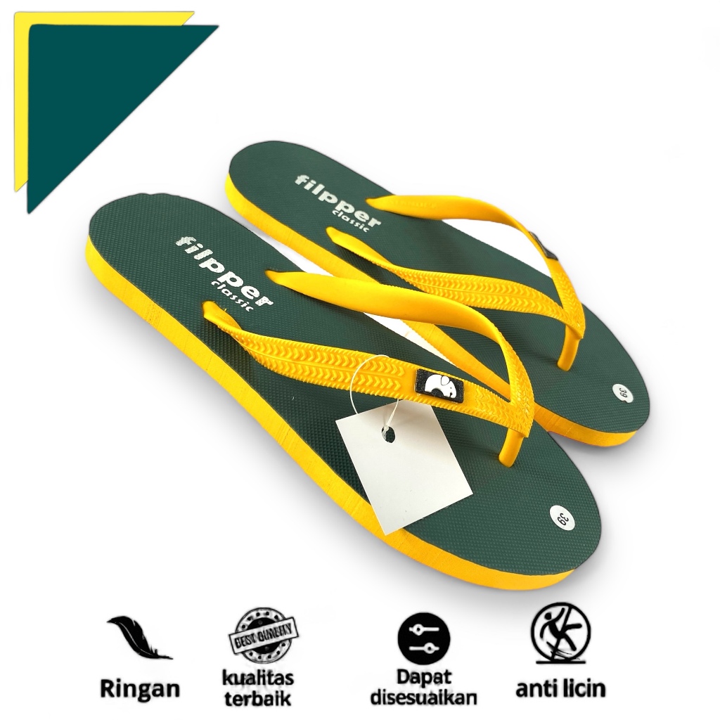 Jual Sandal Filpper Classic Pria Distro Cewek Cowok Lentur Elastis ...