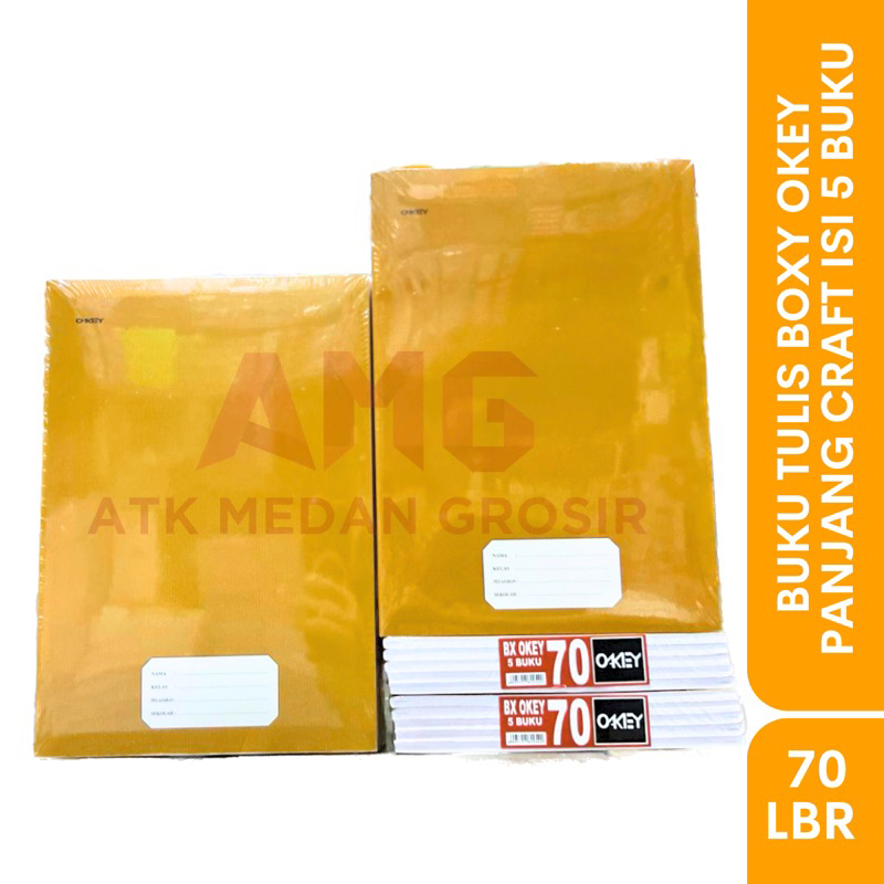 Jual BUKU TULIS PANJANG BOXY OKEY 70 LEMBAR ISI 5 BUKU | Shopee Indonesia