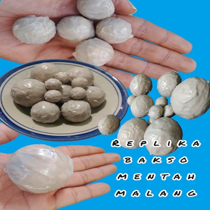 Jual Replika/bakso mentah ( baso mix/campur besar kecil 20 pcs ) mainan ...