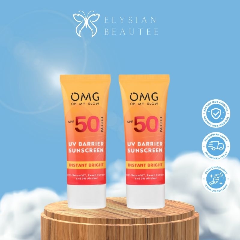 Jual OMG Oh My Glow UV Barrier Sunscreen SPF 50 PA++++ 25 Ml | Shopee ...