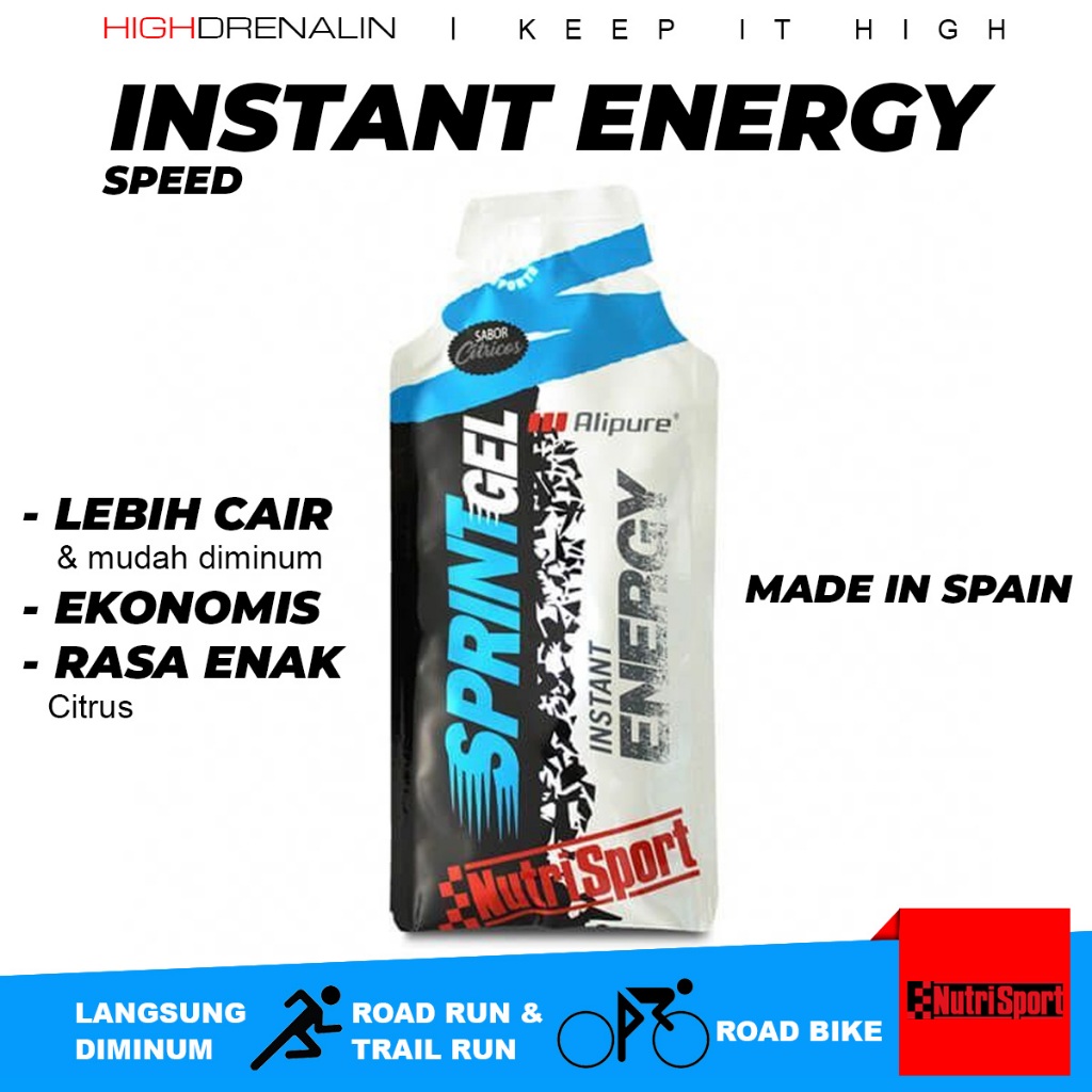 Jual Nutrisport energy gel original spanyol minuman semua olahraga lari ...