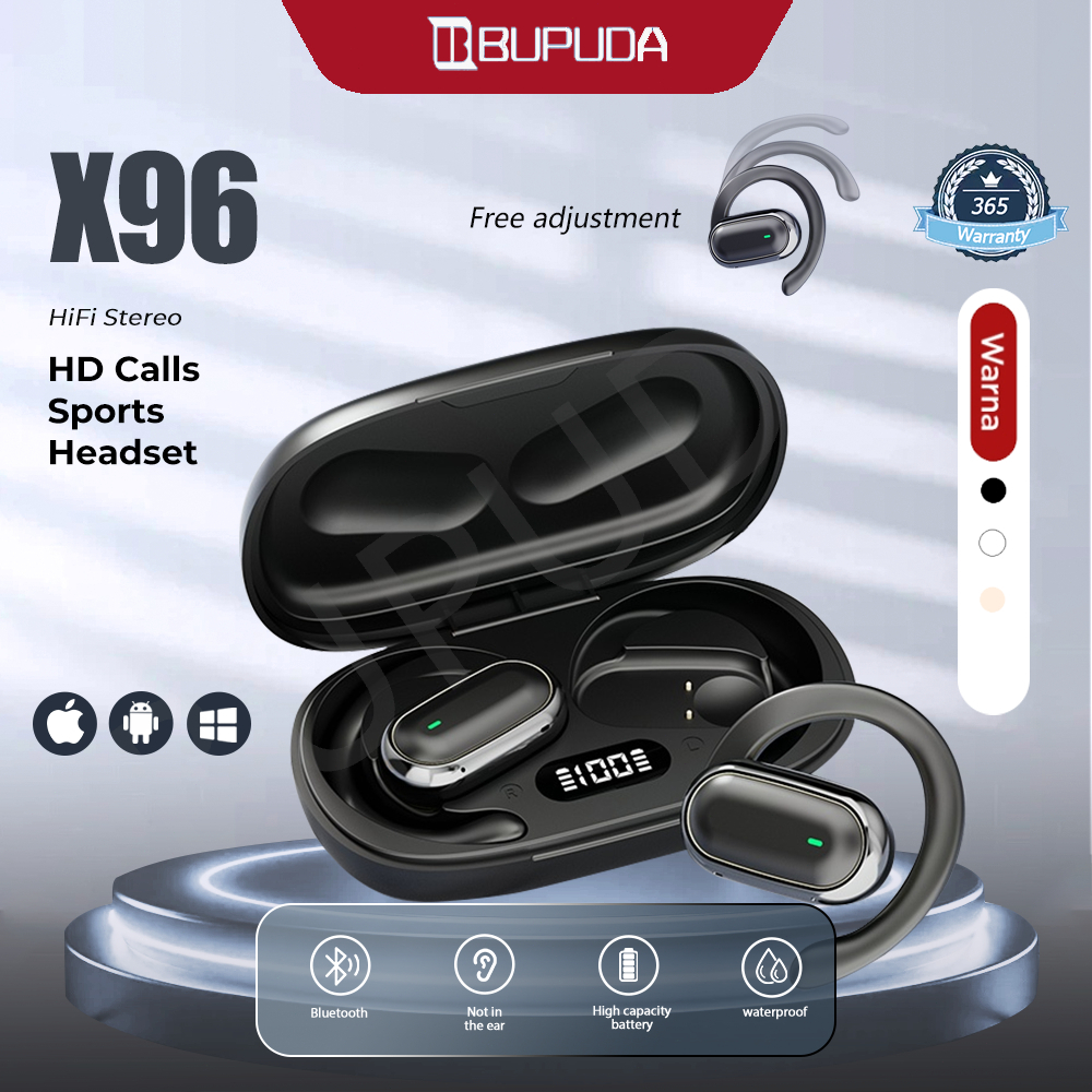 Jual 100% Original BUPUDA X96 OWS Headset Bluetooth 5.3 Open Noise Reduction Headphone Yang ...