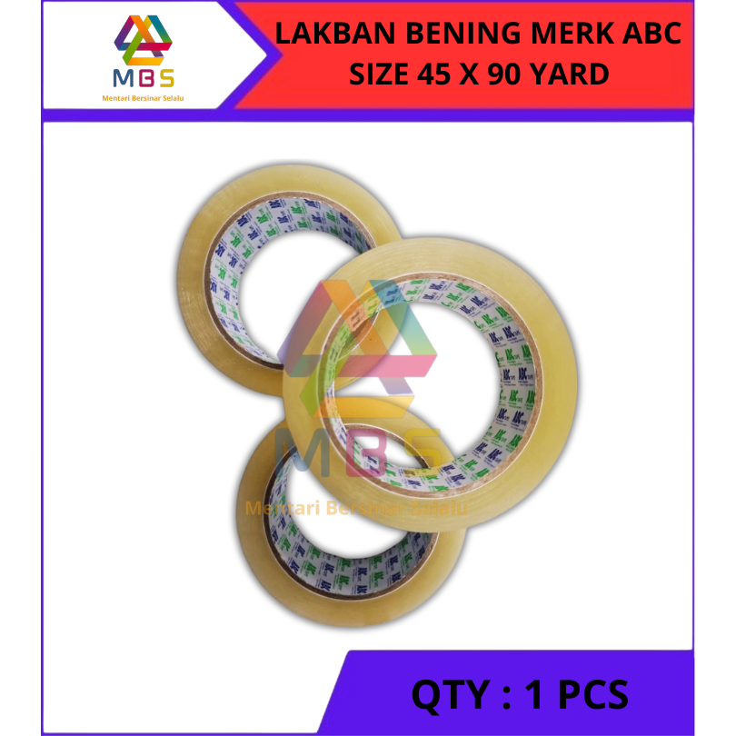 Jual LAKBAN BENING MERK ABC 45 X 90 YARD PEREKAT KUAT DAN TIDAK MUDAH ...