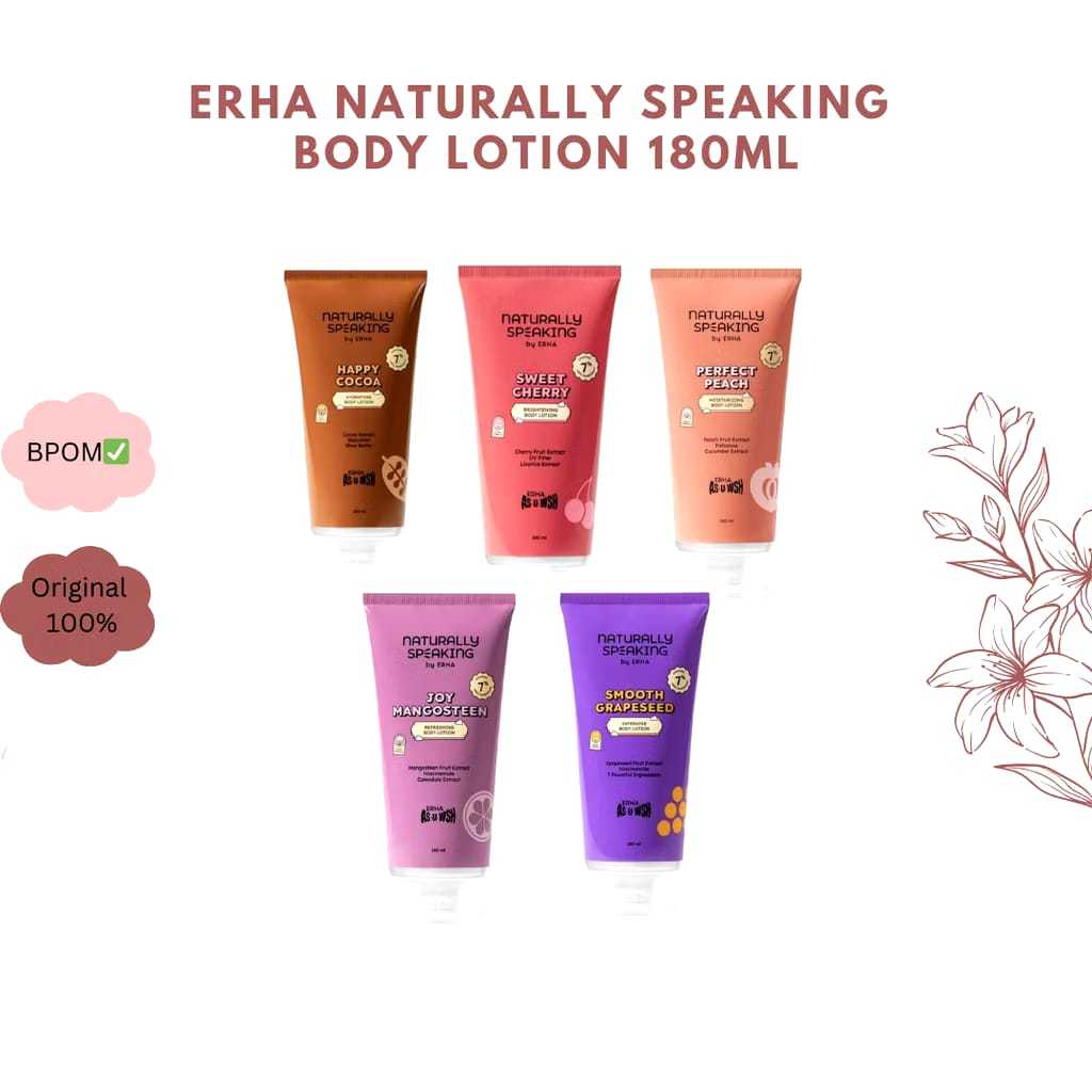 Jual ERHA NATURALLY SPEAKING BODY LOTION 180ML - ERHA BODY LOTION 100% ...