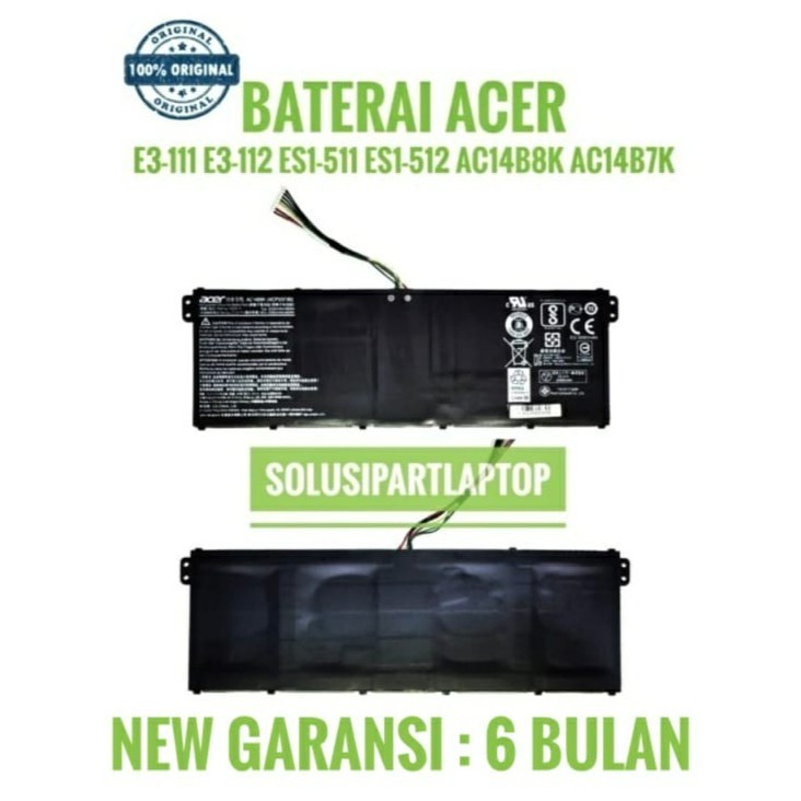 Jual Baterai ACER Aspire E3-111, E3-112, ES1-511, ori (model Tanam) High | Shopee Indonesia