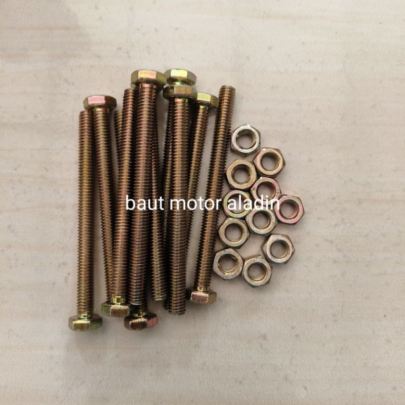 Jual Baut dan Mur 10/M6x70mm Kuning Kunci 10 (10 set) | Shopee Indonesia