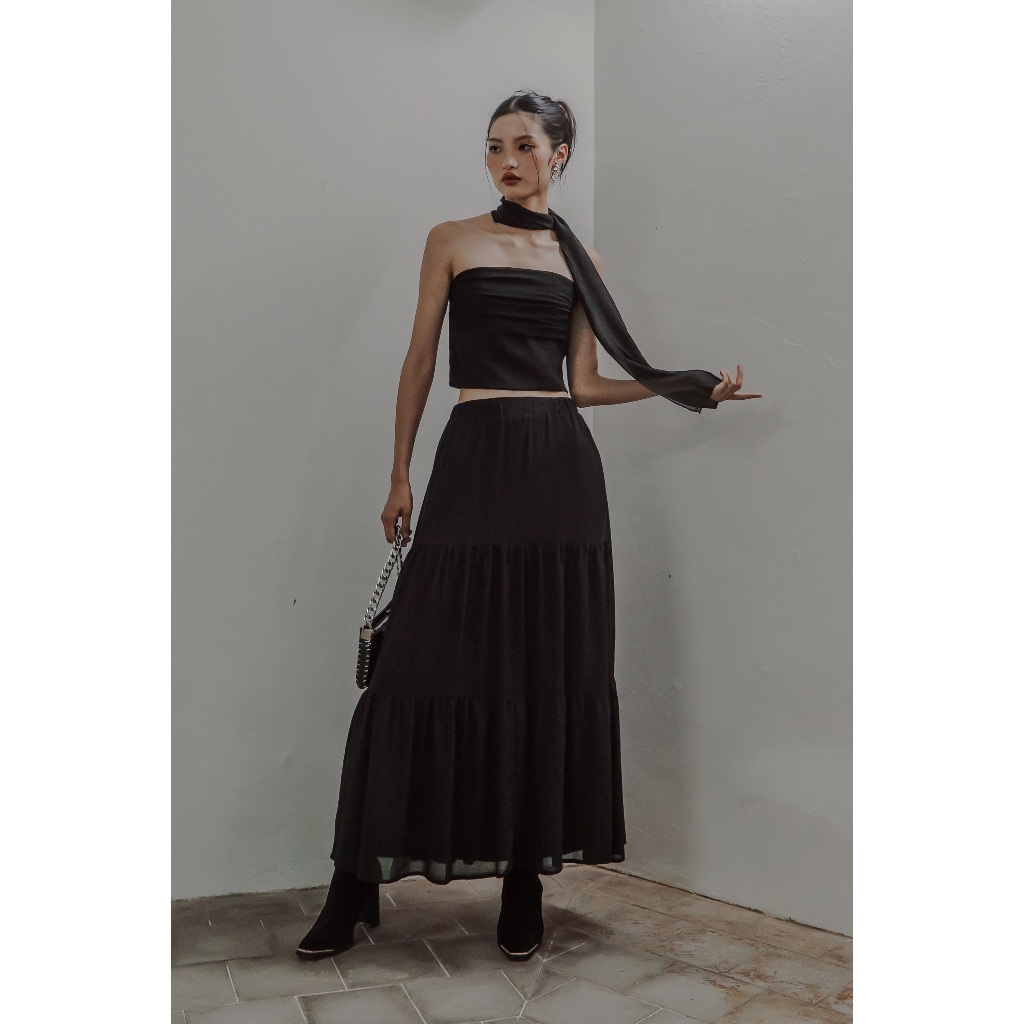 Jual Young Hungry Free - Rok Panjang Wanita - Ply Skirt In Black ...