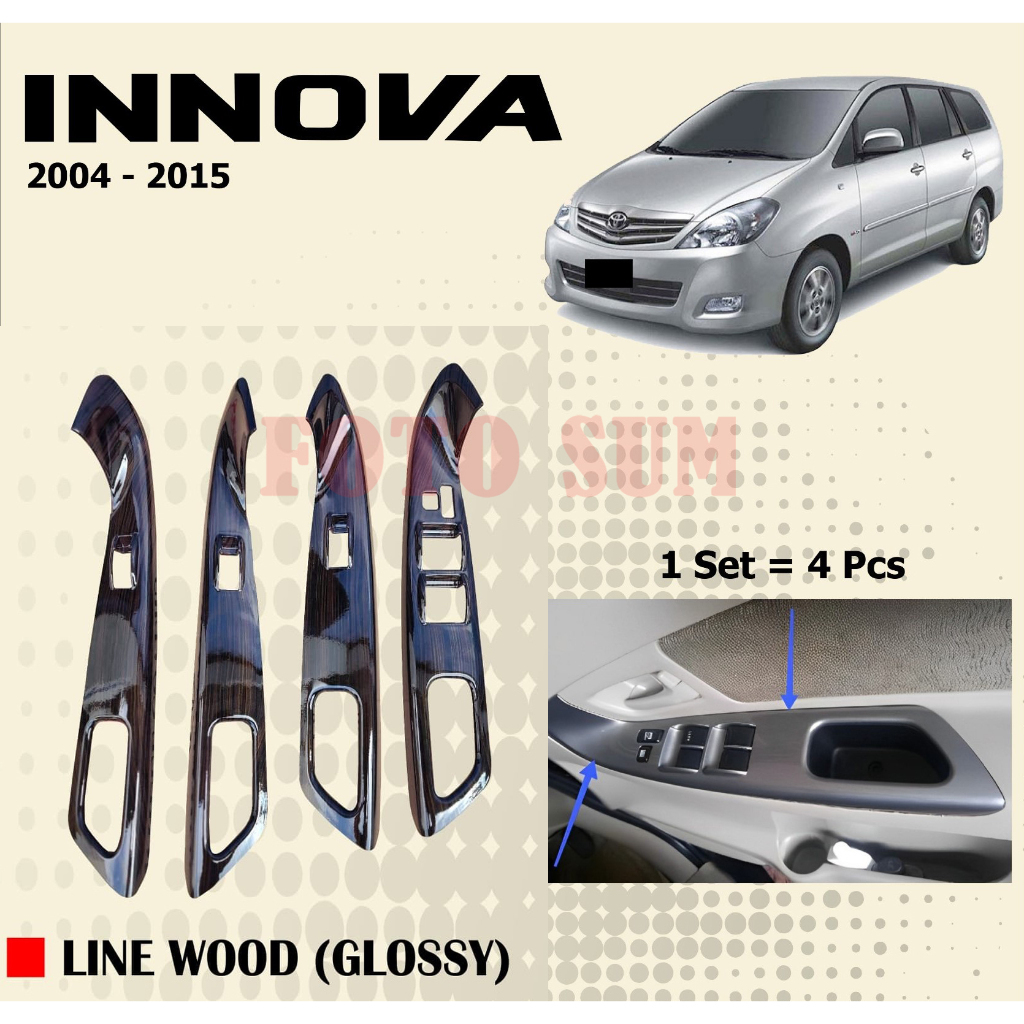 Jual Panel wood line glossy toyota innova 2004 sampai 2015 model tempel ...
