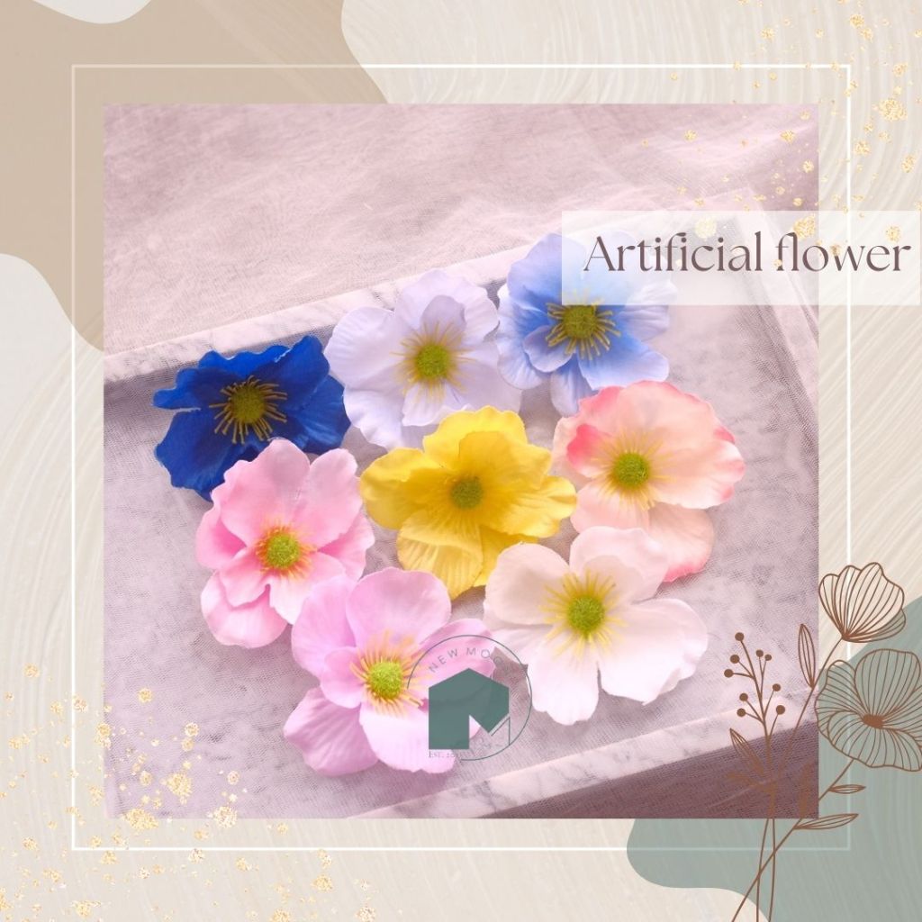 Jual Bunga plastik poppy artificial popi daisy flower head kuntum hias ...