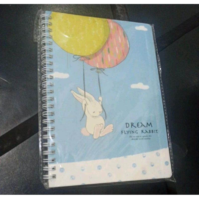 Jual buku tulis spiral hard cover warna biru gambar kelinci book write ...